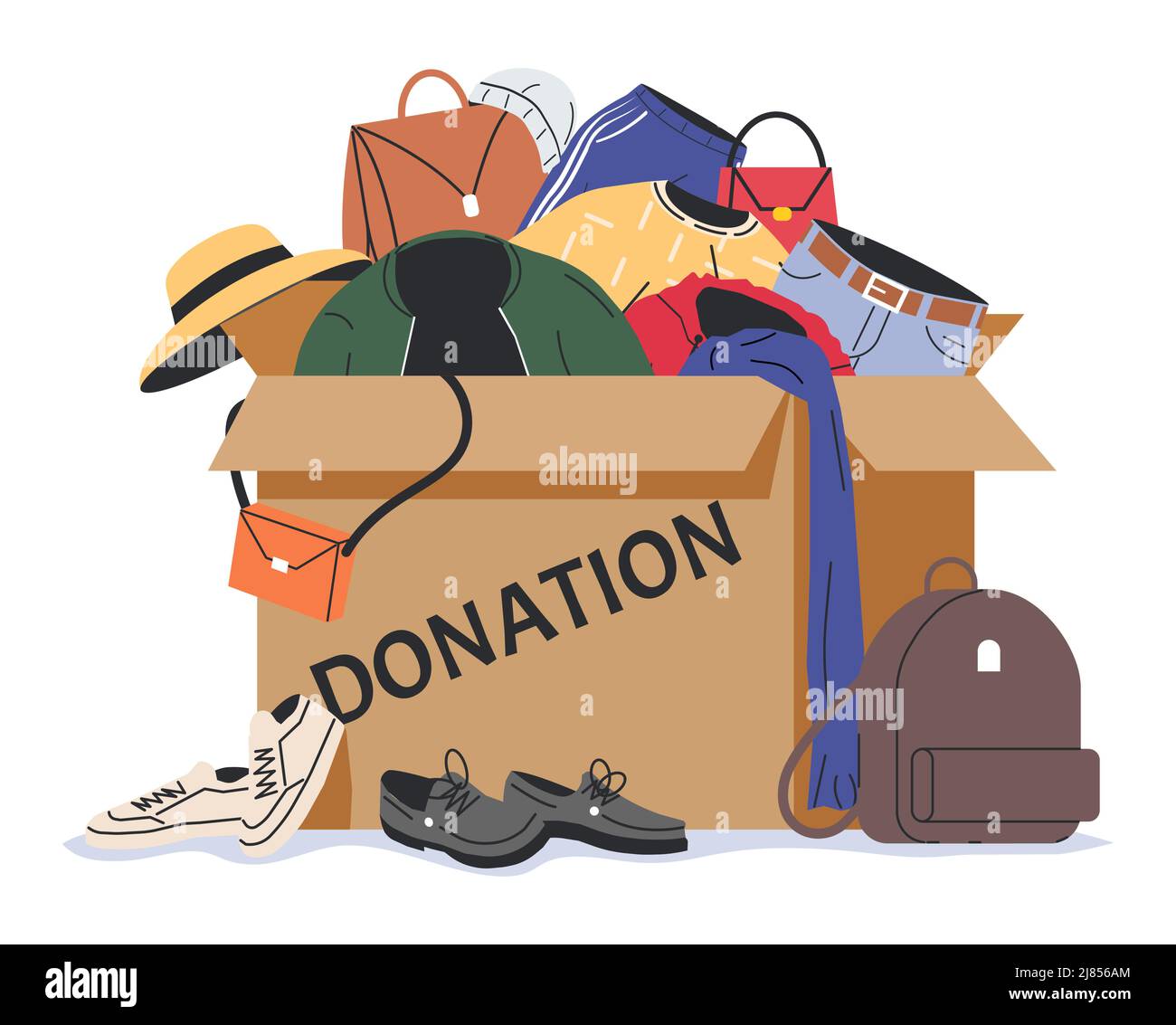 Clothes in box concept Stock Vector Images - Alamy
