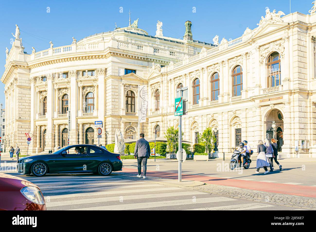 Vienna city spring landscape. State Vienna Opera House. Spring season ...