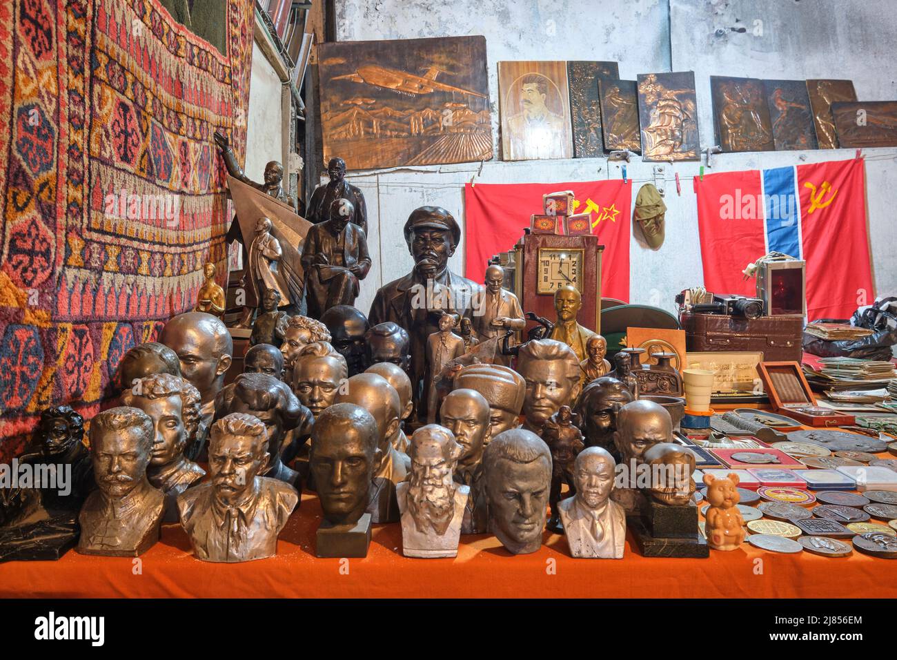 Old Soviet era busts, sculptures of Russian Communist leaders ...