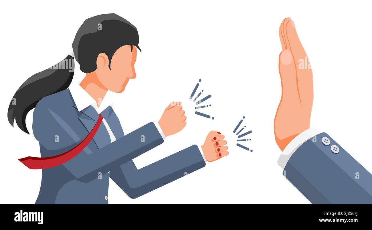 Big Hand Show Stop Gesture to Businesswoman Stock Vector Image & Art ...