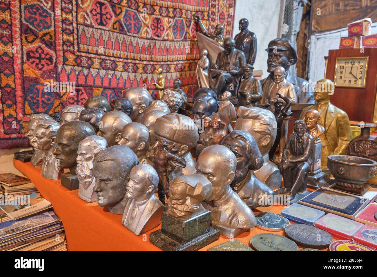 Old Soviet era busts, sculptures of Russian Communist leaders ...