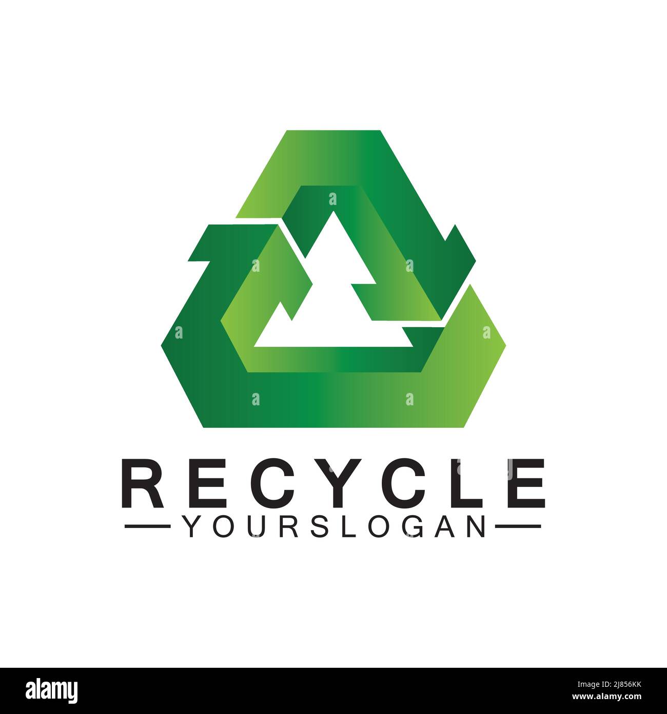green arrow recycle logo vector icon template Stock Vector Image & Art ...