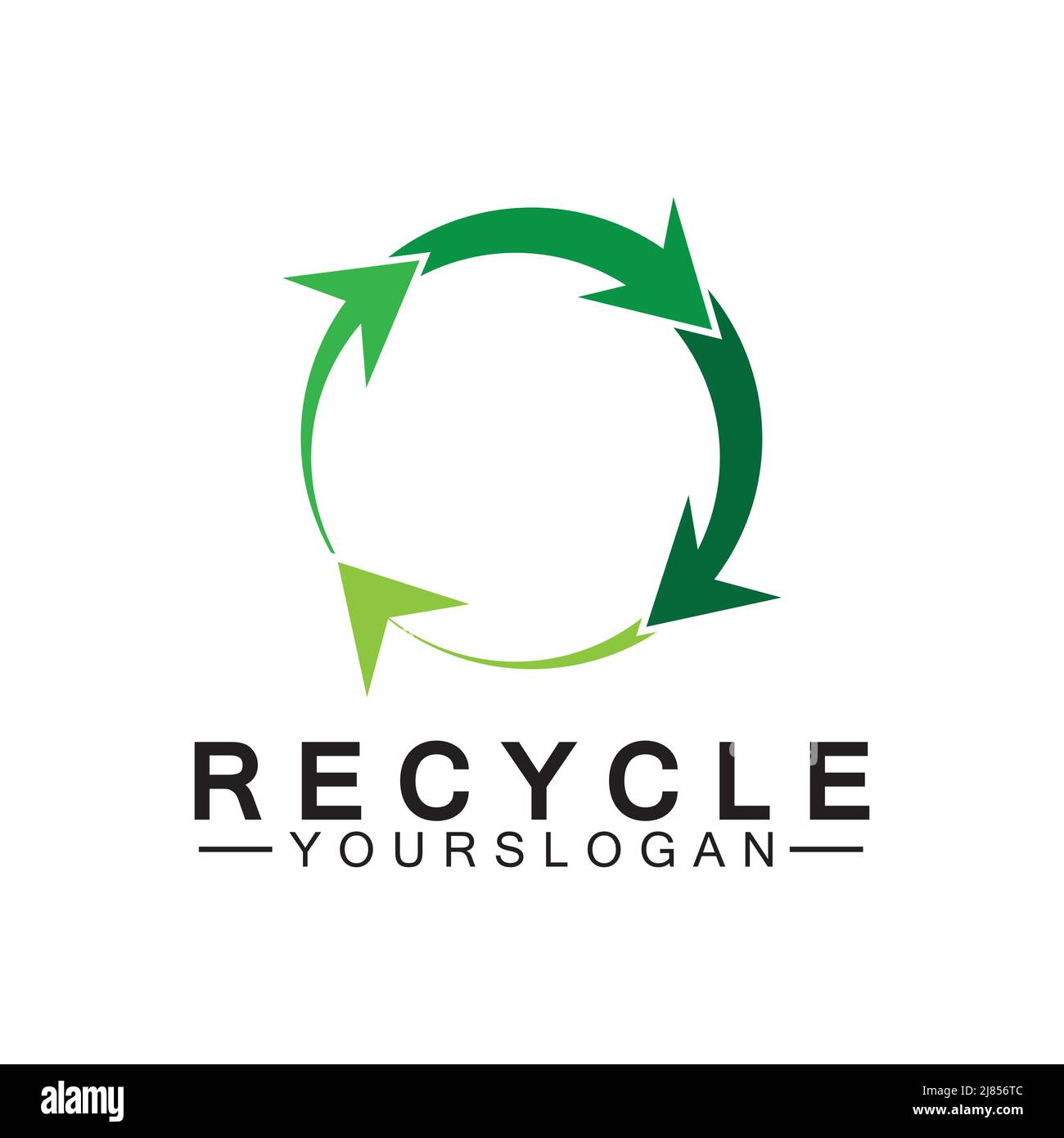 green arrow recycle logo vector icon template Stock Vector Image & Art ...