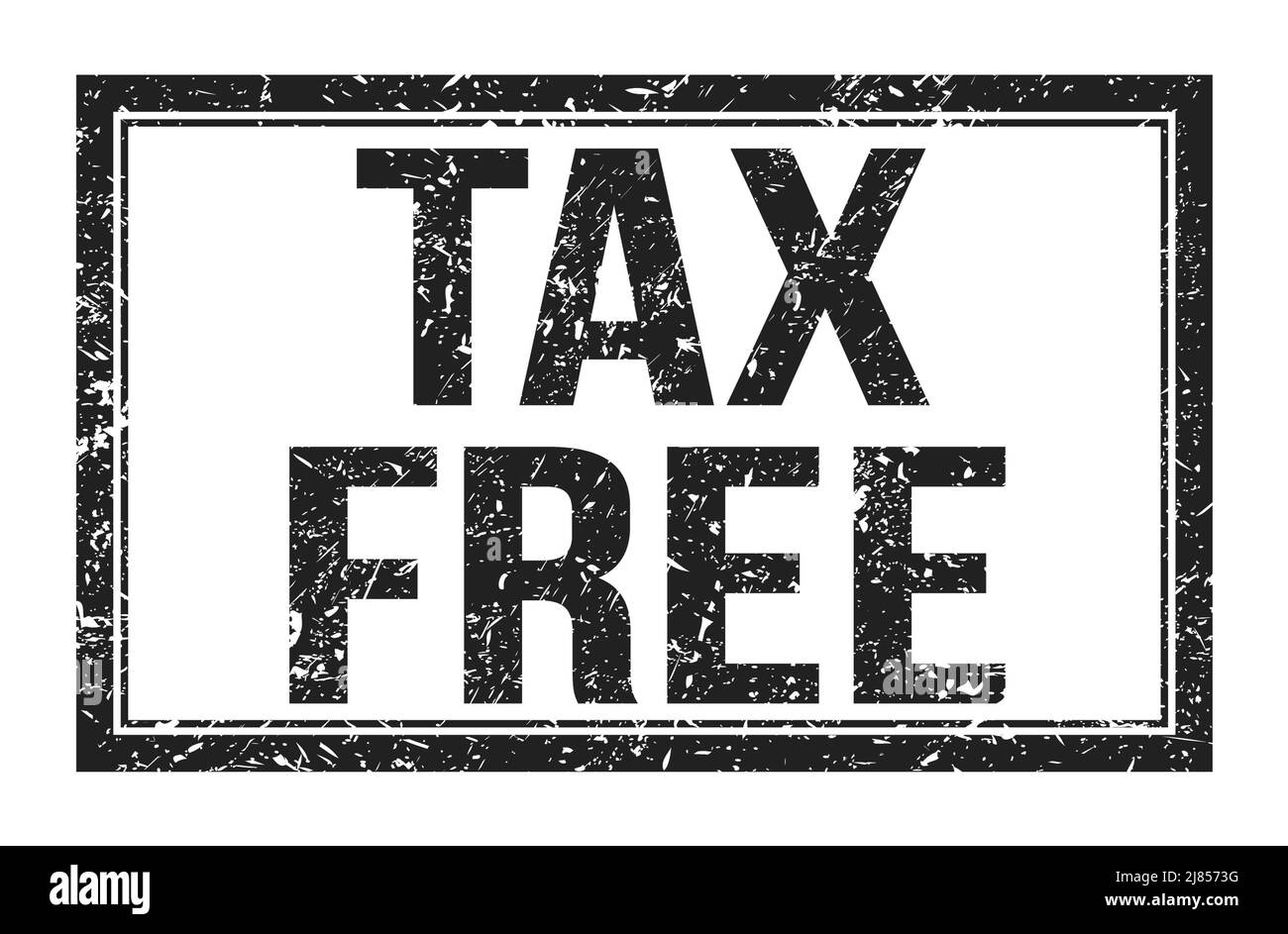 TAX FREE, words written on black rectangle stamp sign Stock Photo - Alamy