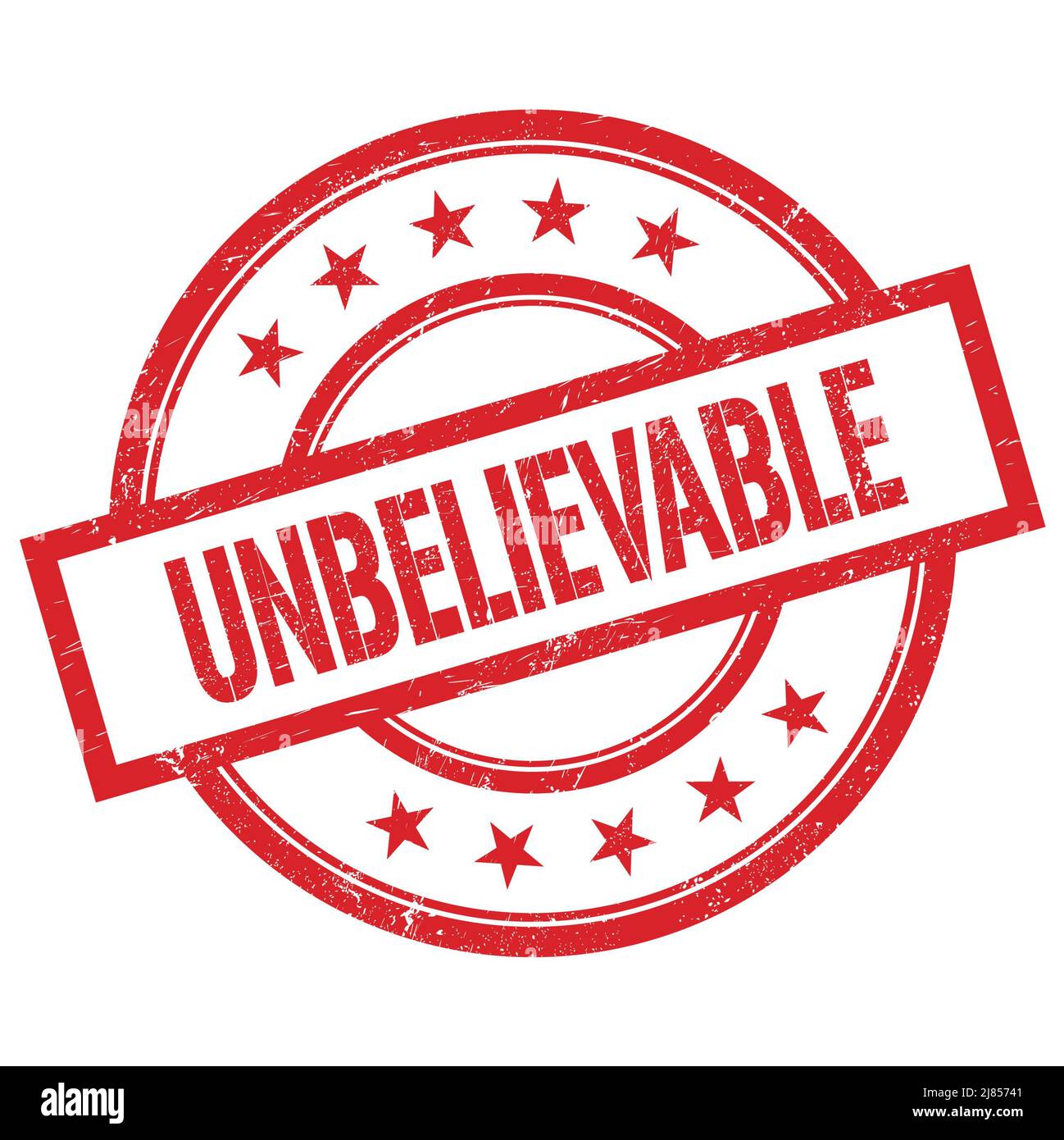 UNBELIEVABLE text written on red round vintage rubber stamp Stock Photo ...