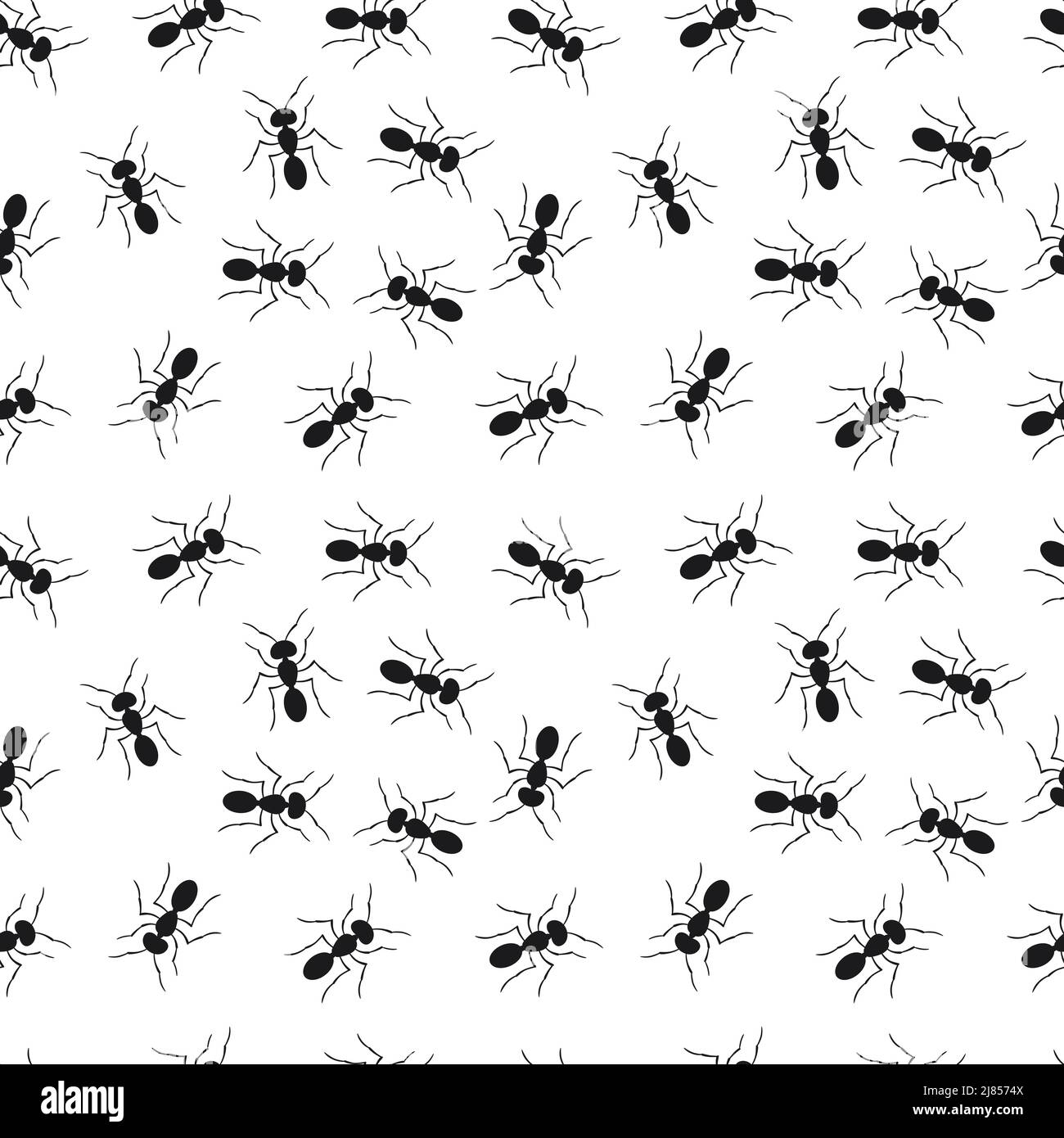 Seamless pattern with ants. Vector illustration white background Stock ...