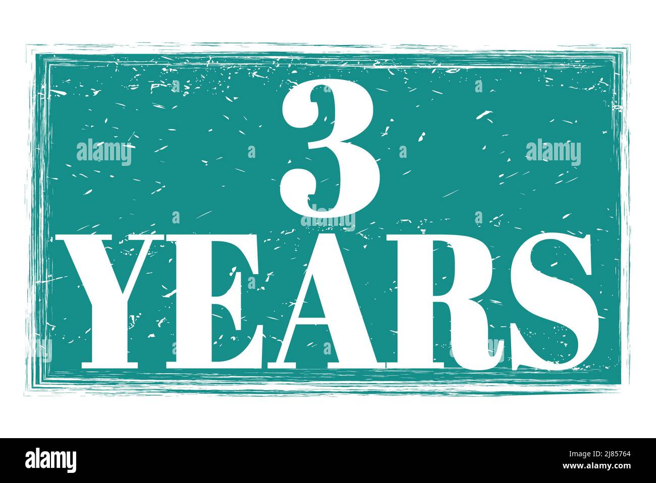 3 YEARS, words written on blue grungy stamp sign Stock Photo - Alamy