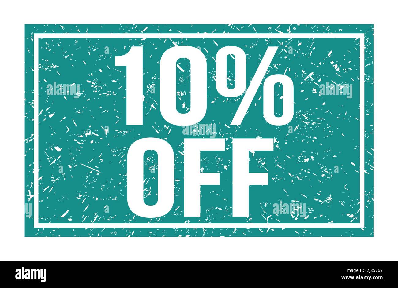 10% OFF, words written on blue rectangle stamp sign Stock Photo - Alamy