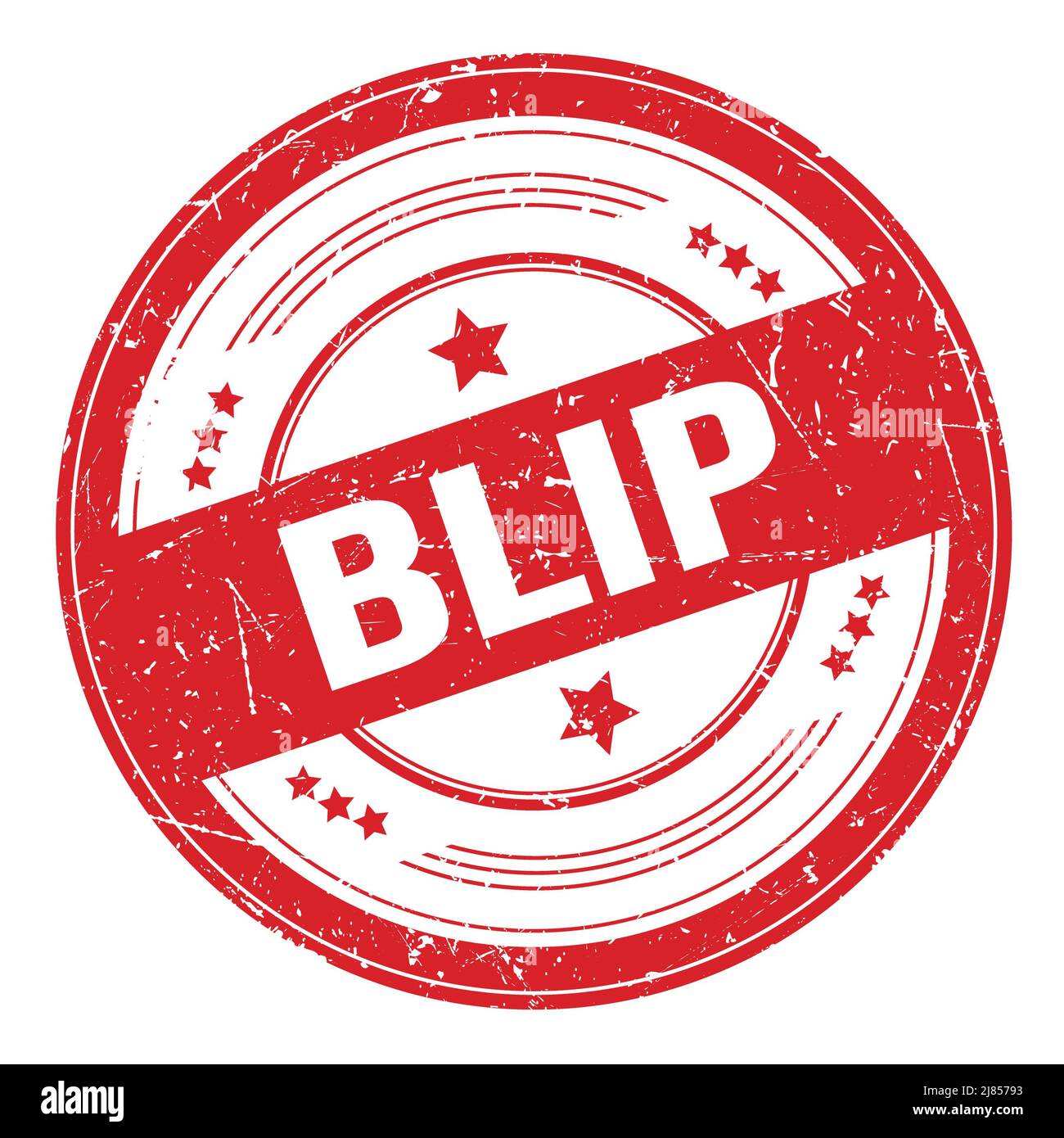 BLIP text on red round grungy texture stamp Stock Photo - Alamy