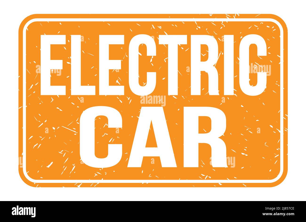 ELECTRIC CAR, words written on orange rectangle stamp sign Stock Photo ...
