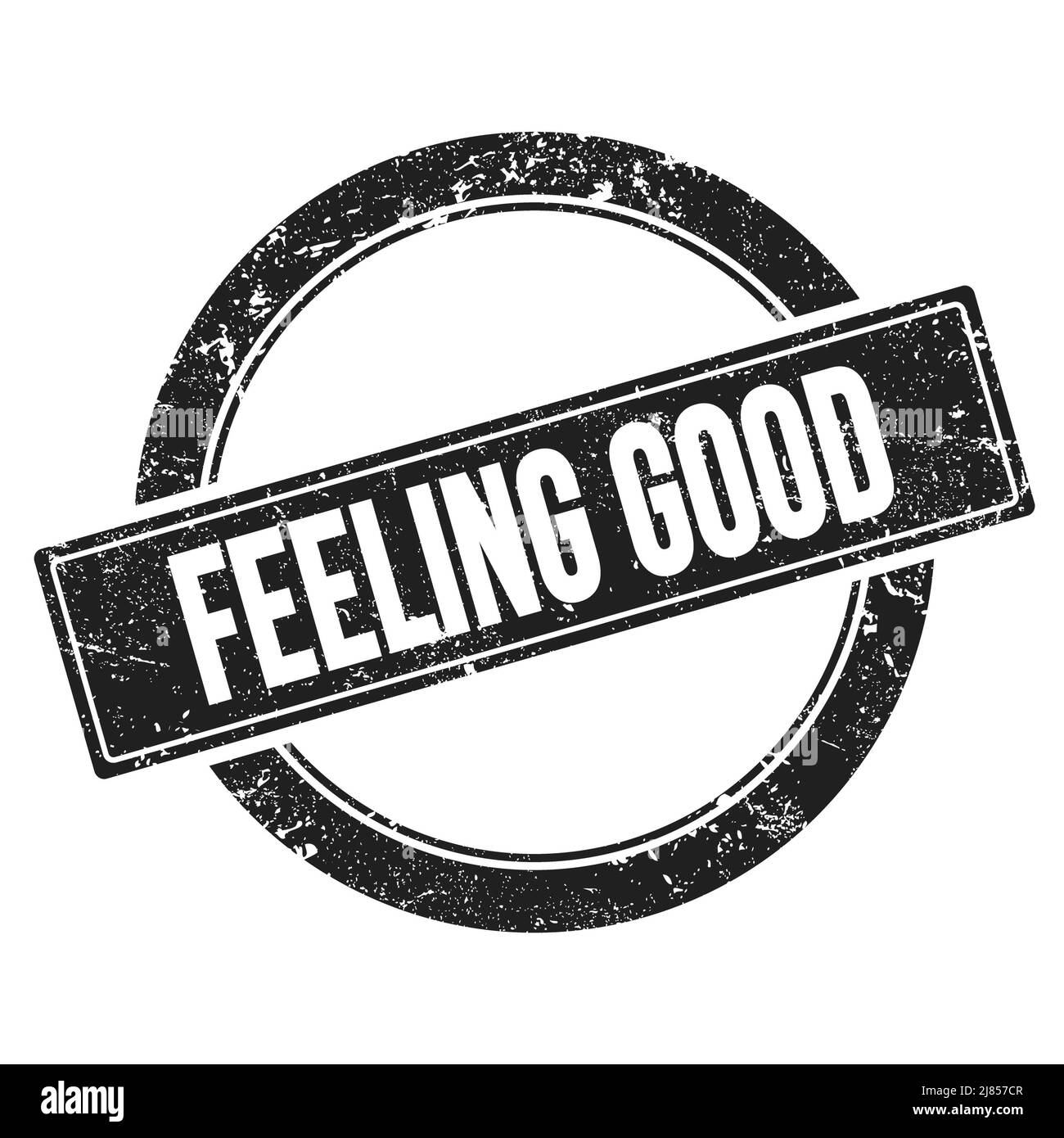 FEELING GOOD text on black round vintage stamp Stock Photo - Alamy