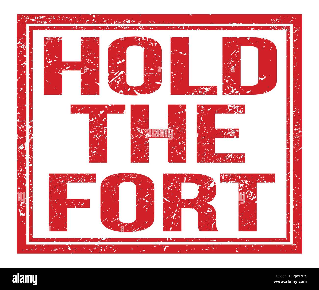 HOLD THE FORT, written on red grungy stamp sign Stock Photo - Alamy