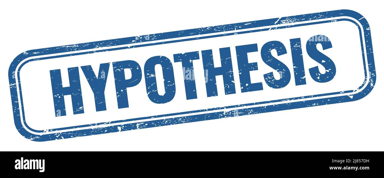 HYPOTHESIS text on blue grungy vintage rectangle stamp Stock Photo - Alamy