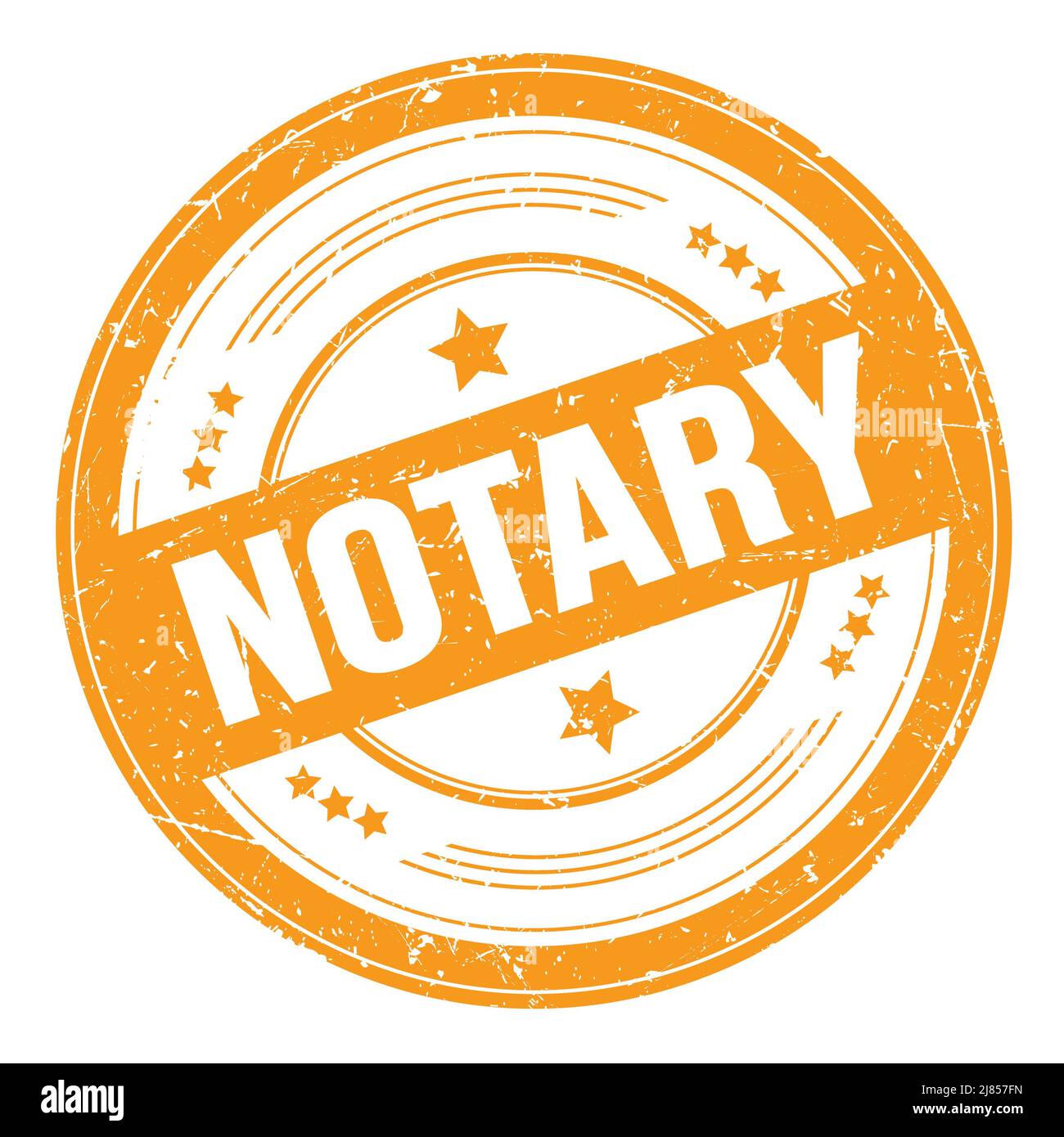 NOTARY text on orange round grungy texture stamp Stock Photo - Alamy