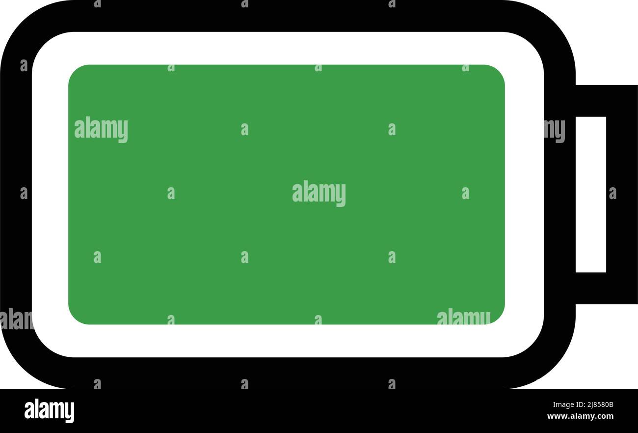 Fully charged battery. Remaining battery power. Editable vector Stock ...