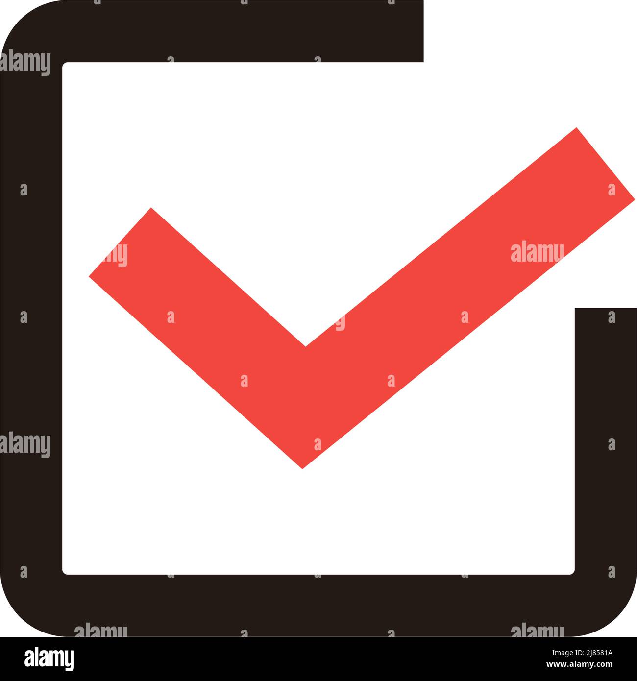 Red checkbox icon. Confirmation and decision. Editable vector Stock Vector Image & Art - Alamy