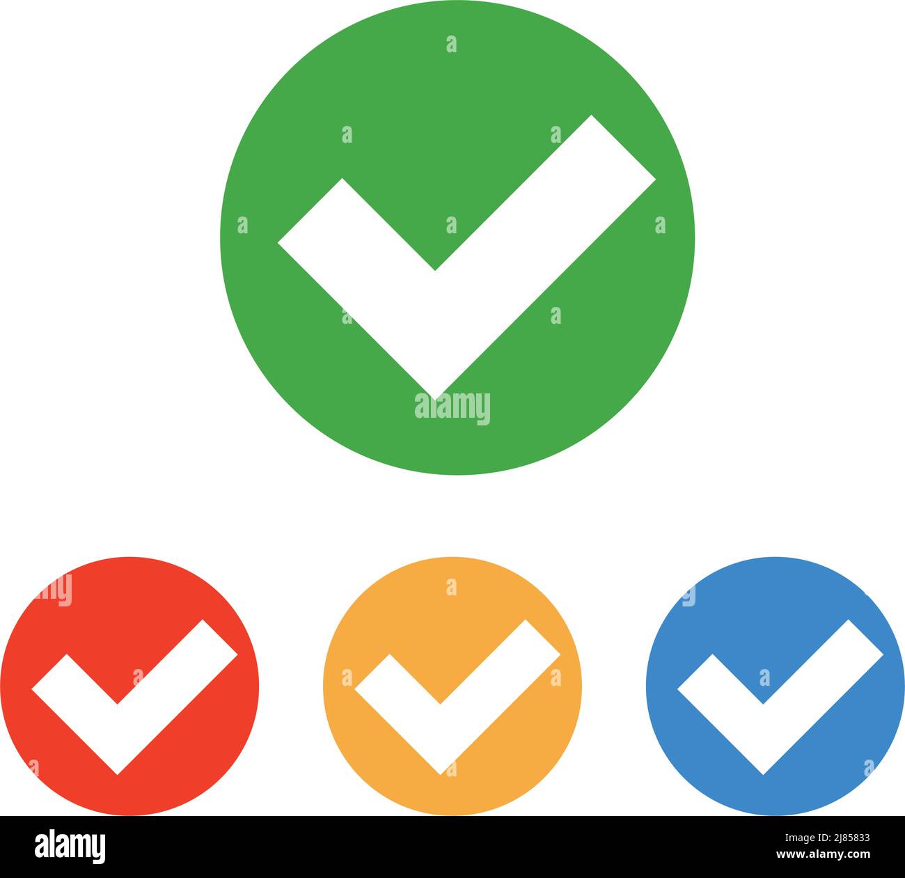 Colorful check mark icon set. Confirmation and agreement. Editable vector Stock Vector Image ...