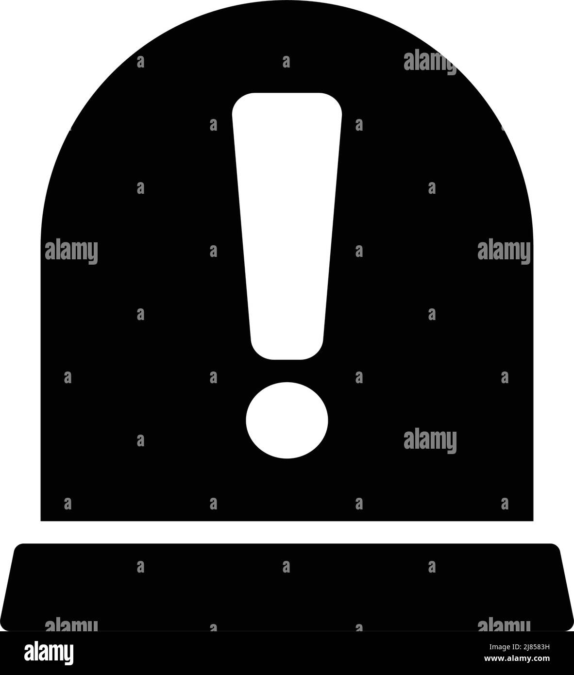 Silhouette vector of a lamp with an exclamation icon. Editable vector ...