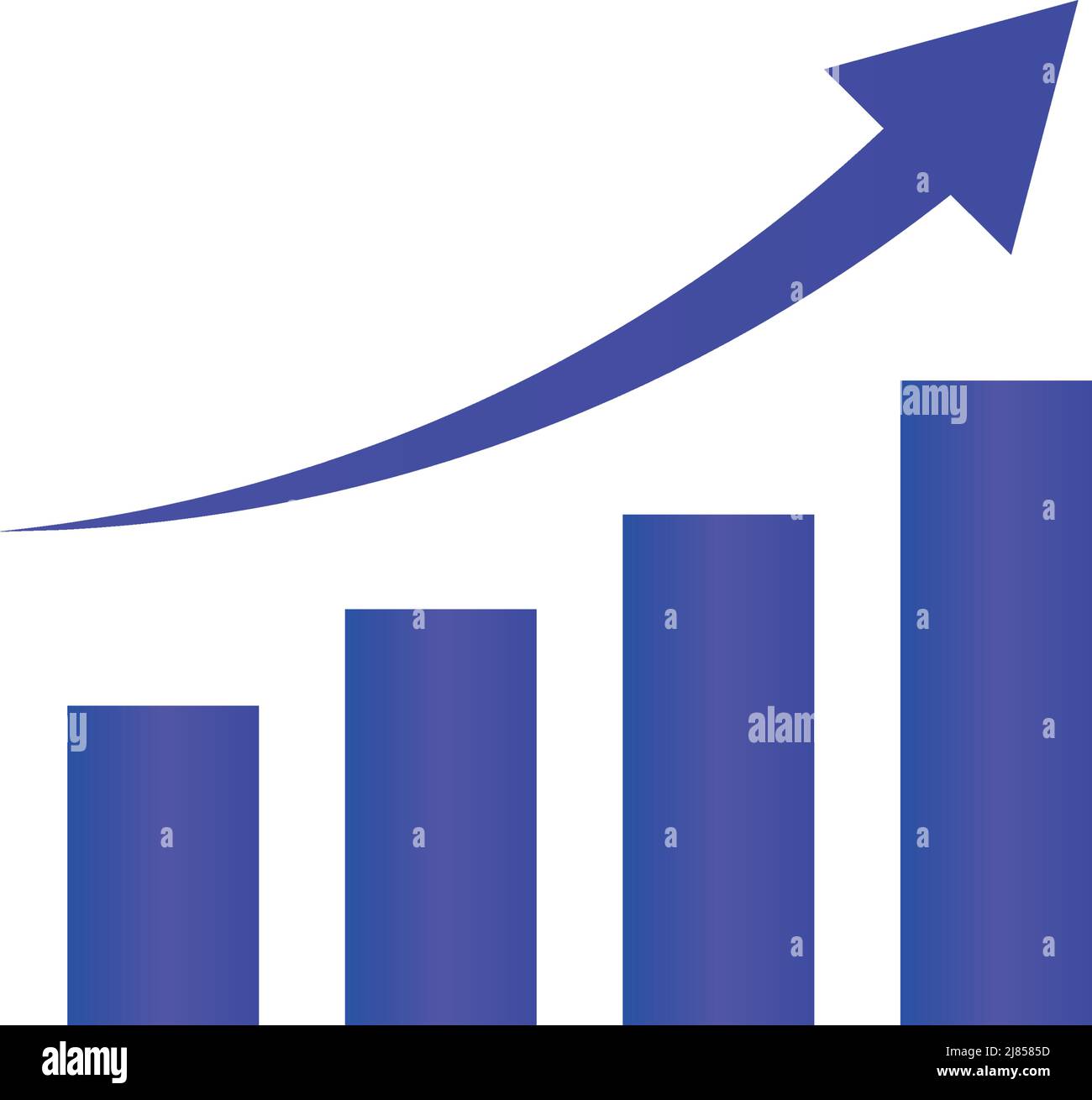 Purple arrow and bar graph. Business chart. Editable vector Stock ...