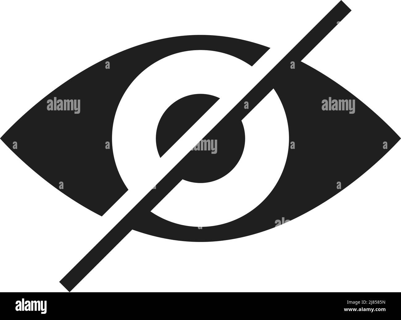 Hidden eye icon. Diagonal line for eyes. Editable vector Stock Vector ...