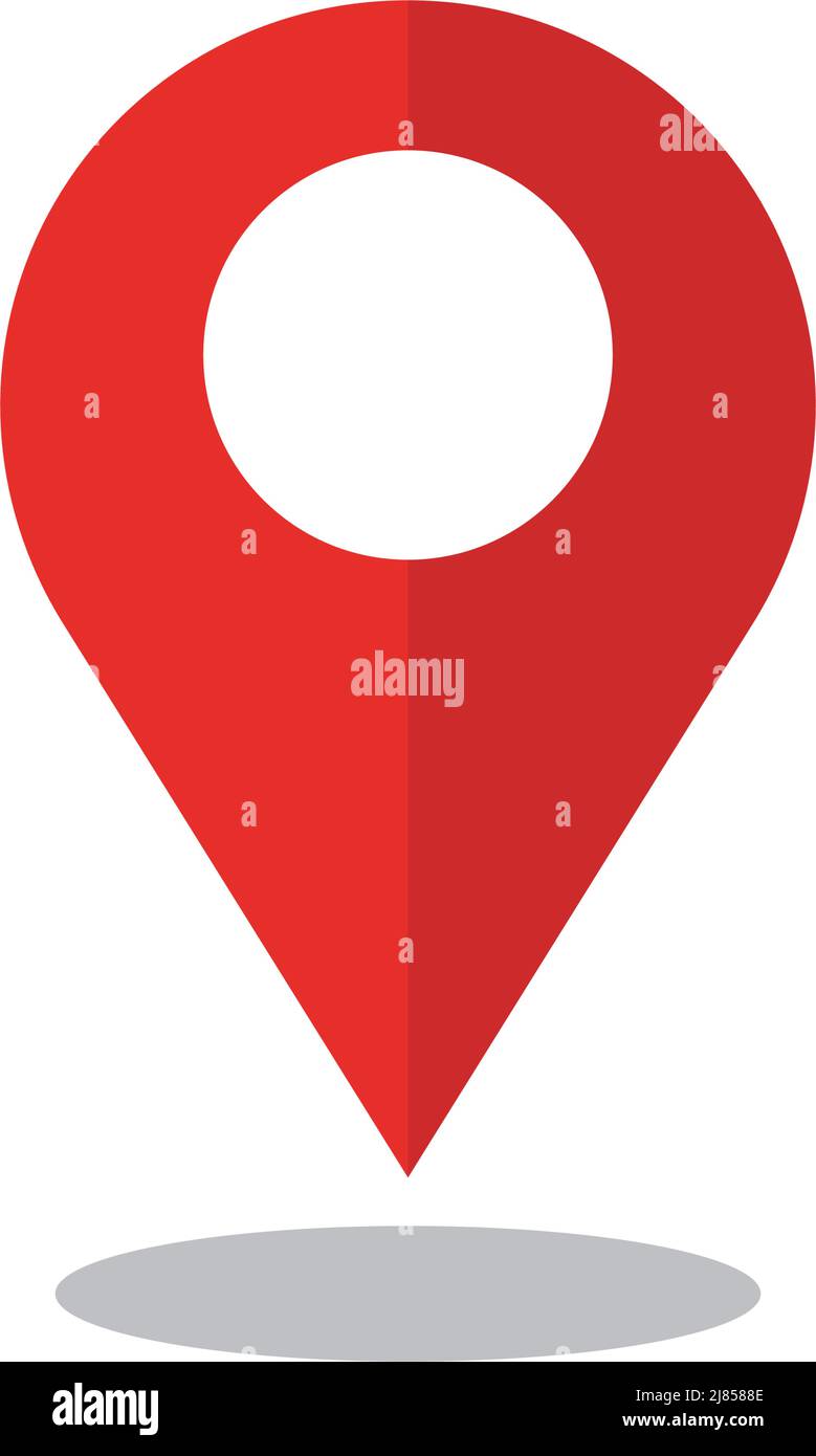 Isolated modern map pin icon and shadow. Editable vector Stock Vector ...