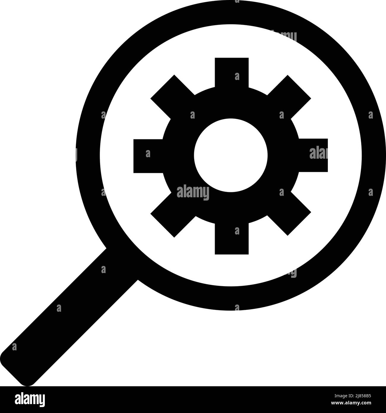 Magnifying glass and gear icon set. Editable vector Stock Vector Image ... Magnifying glass and gear icon set. Editable vector Stock Vector Image ...