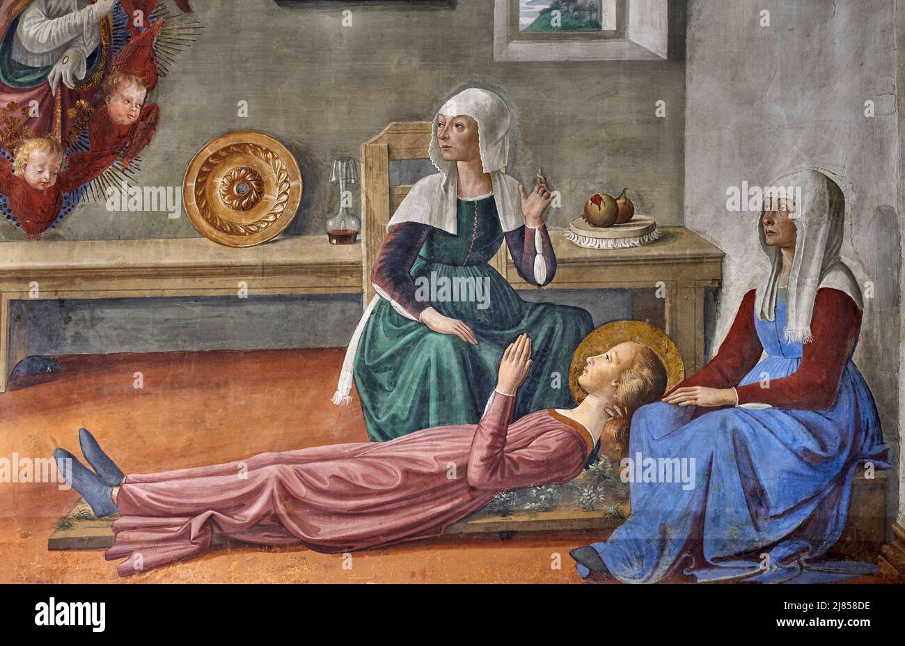 particolare da “San Gregorio papa appare a Santa Fina inferma e le ...