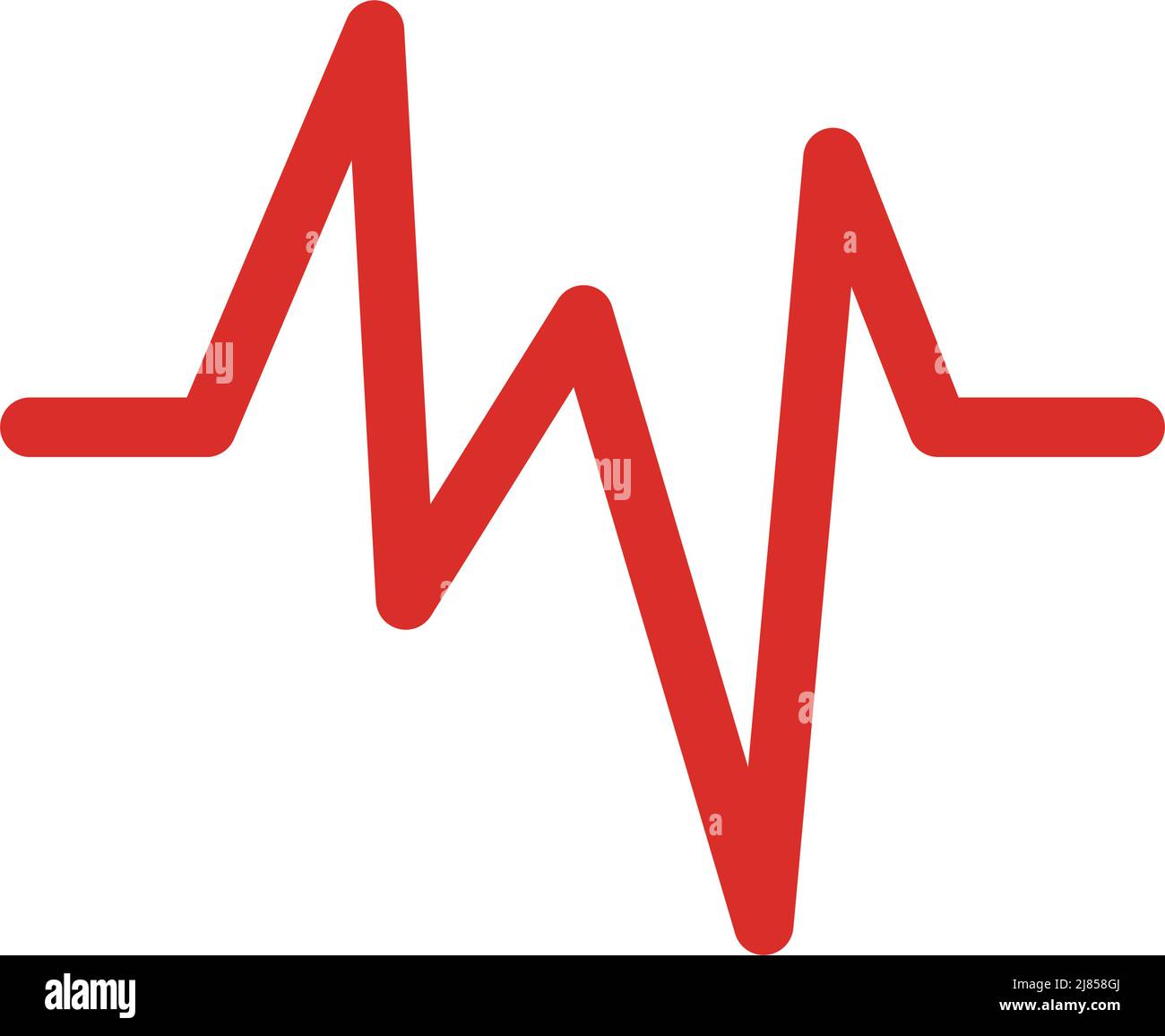 The red line icon on a cardiac ECG. Heartbeat. Editable vector Stock ...