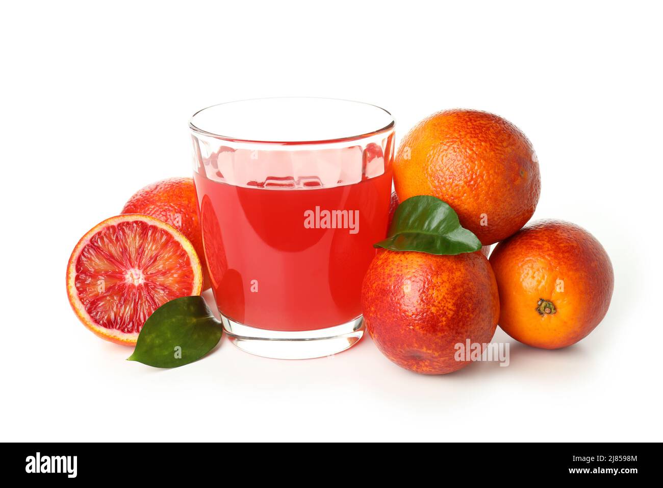 Red orange juice isolated on white background Stock Photo - Alamy