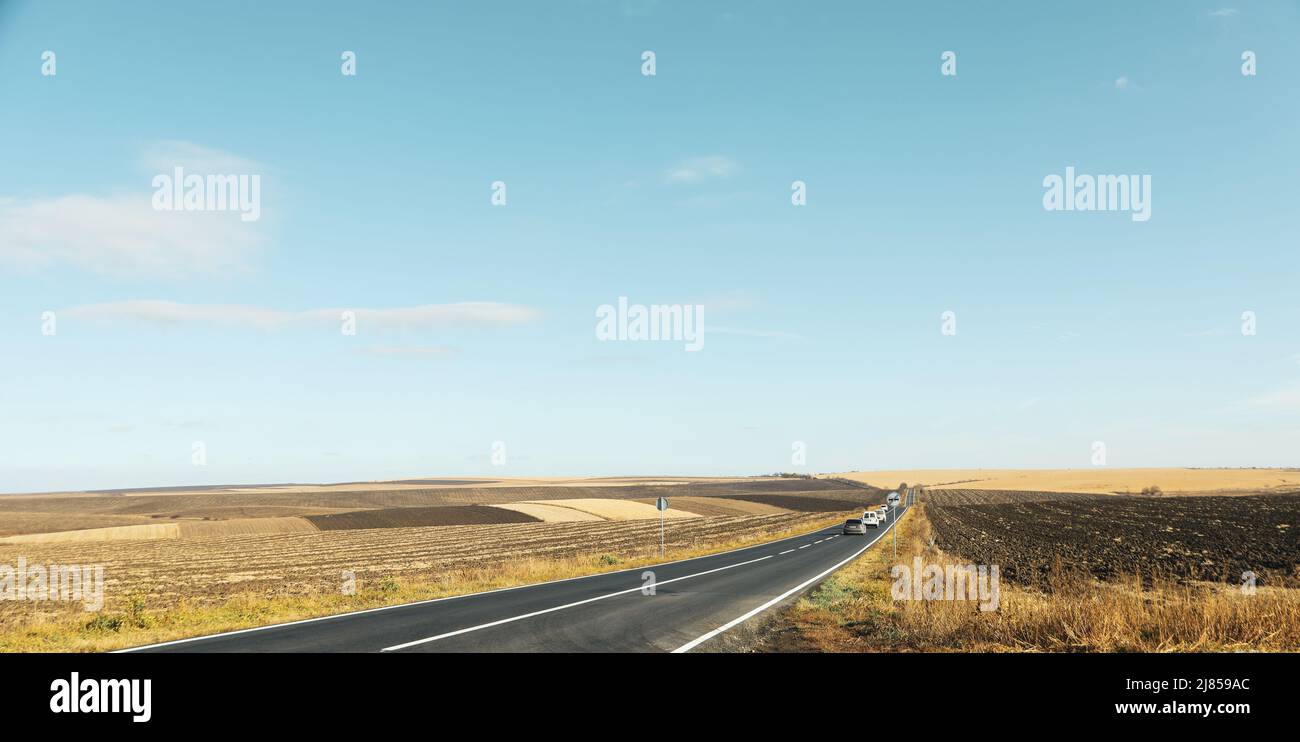 Concept of travel and adventure, asphalt road Stock Photo - Alamy