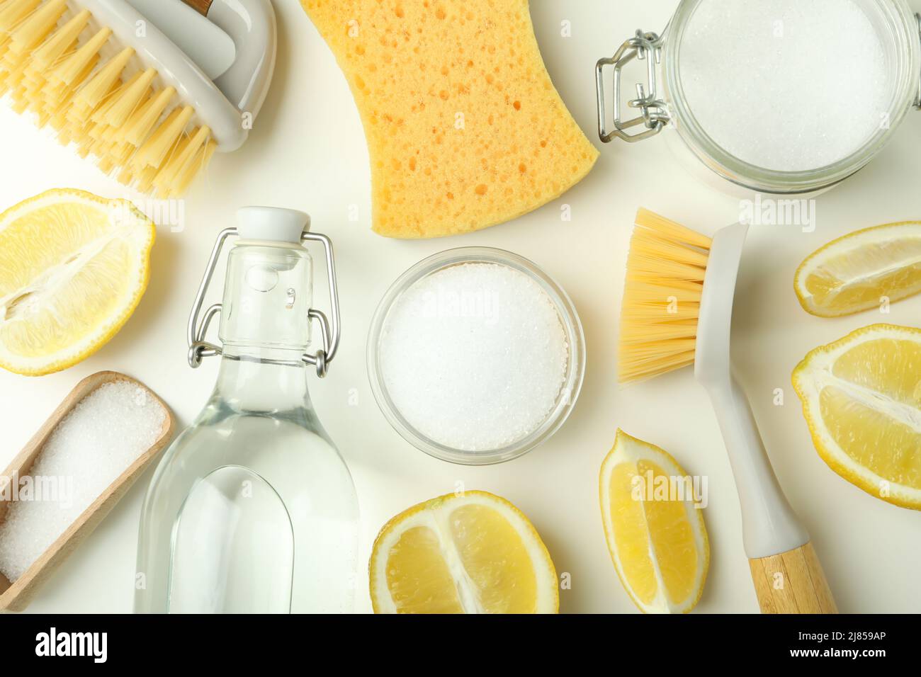 Concept of household cleaners with lemon acid Stock Photo - Alamy
