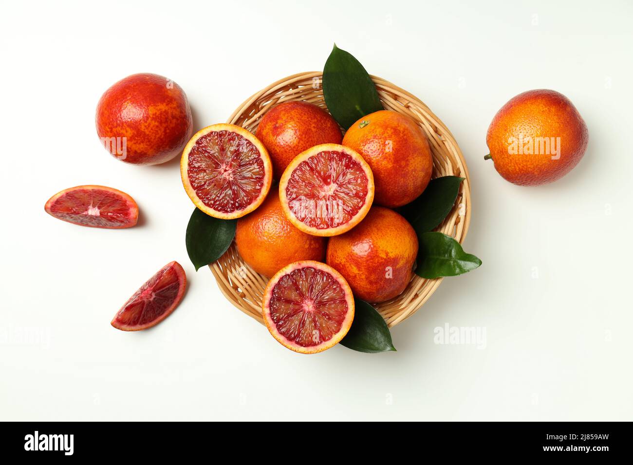 Concept of citrus fruit, red orange on white background Stock Photo - Alamy