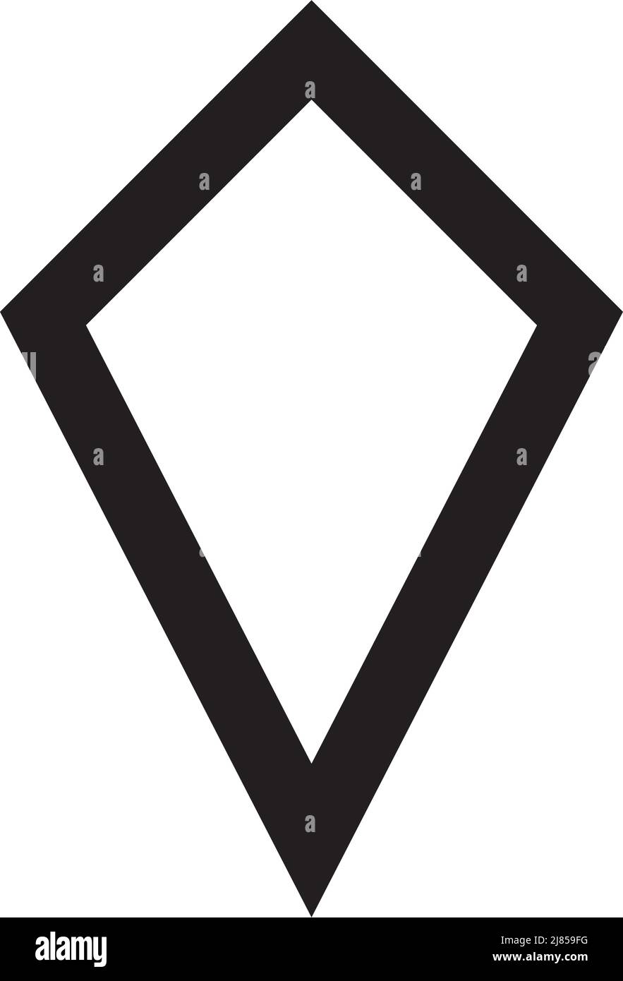 Kite shape symbol vector icon outline stroke for creative graphic ...