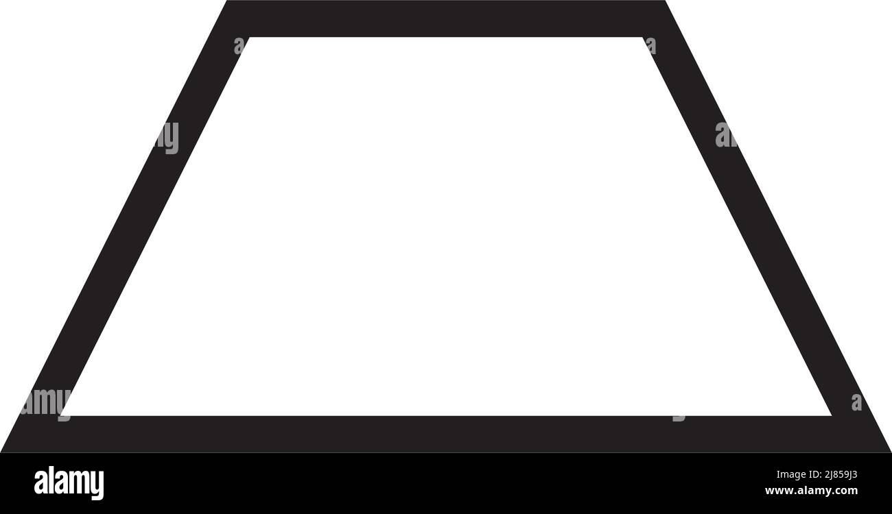 Trapezoid or Trapezium shape symbol vector icon outline stroke for ...