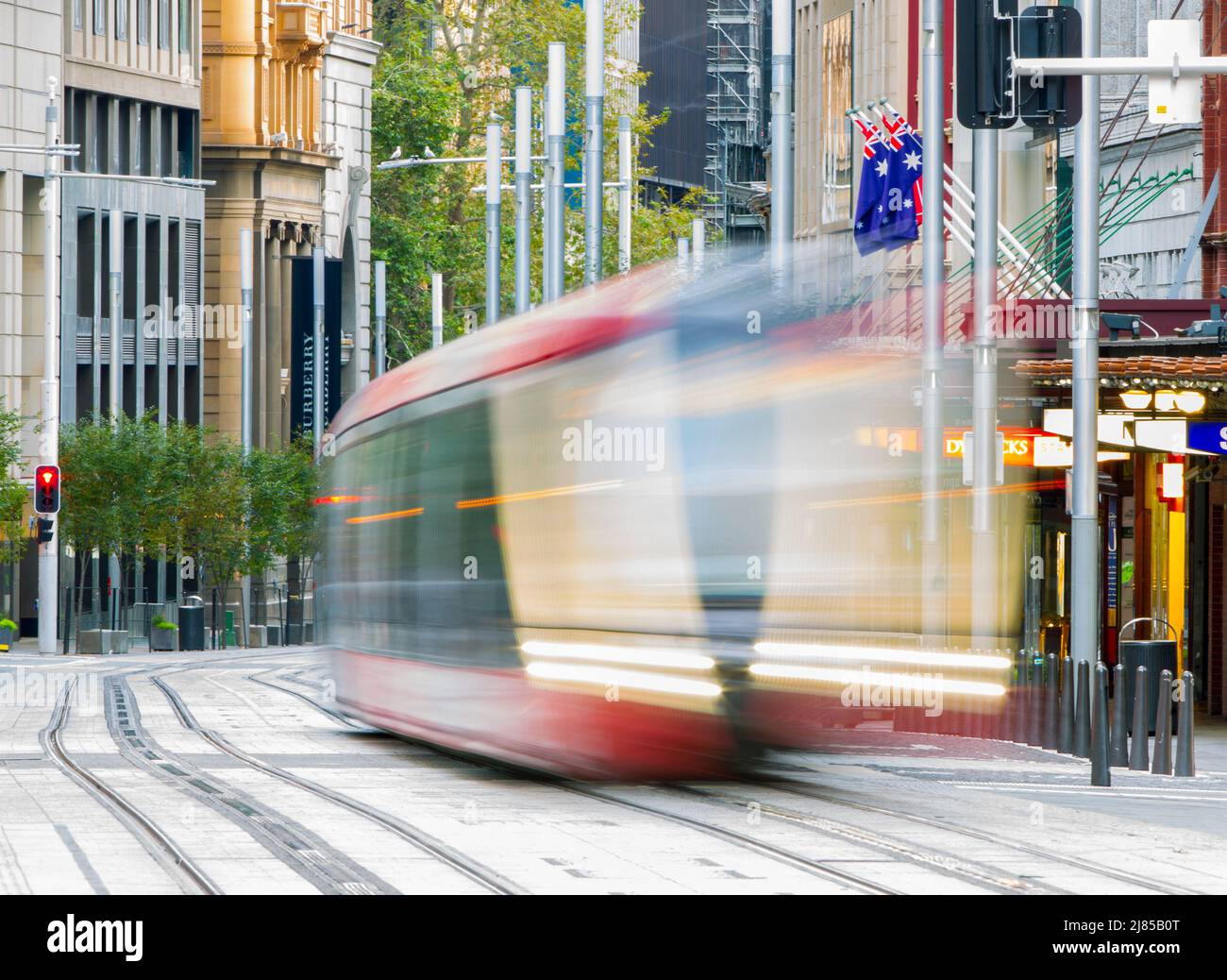 A light-rail tram on George Street in Sydney, Australia Stock Photo - Alamy