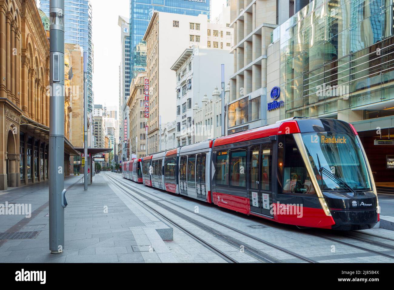 A light-rail tram on George Street in Sydney, Australia Stock Photo - Alamy