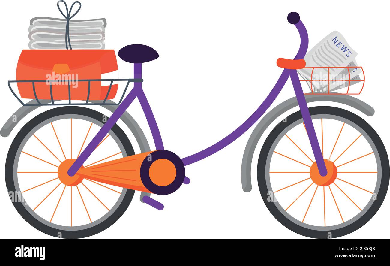 Mail post postman riding carrier Stock Vector Images - Alamy