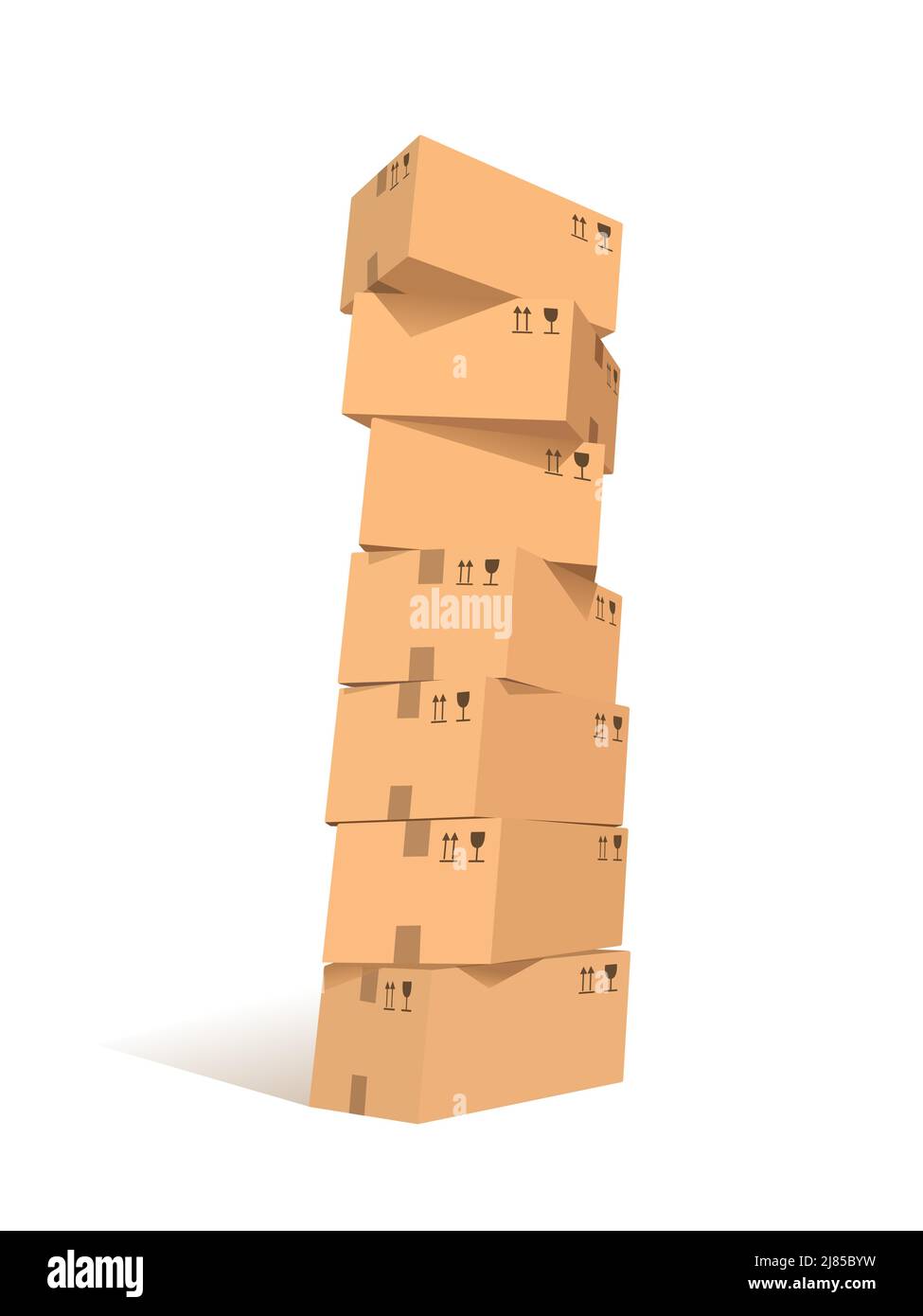Cardboard boxes stacks Stock Vector Image & Art - Alamy