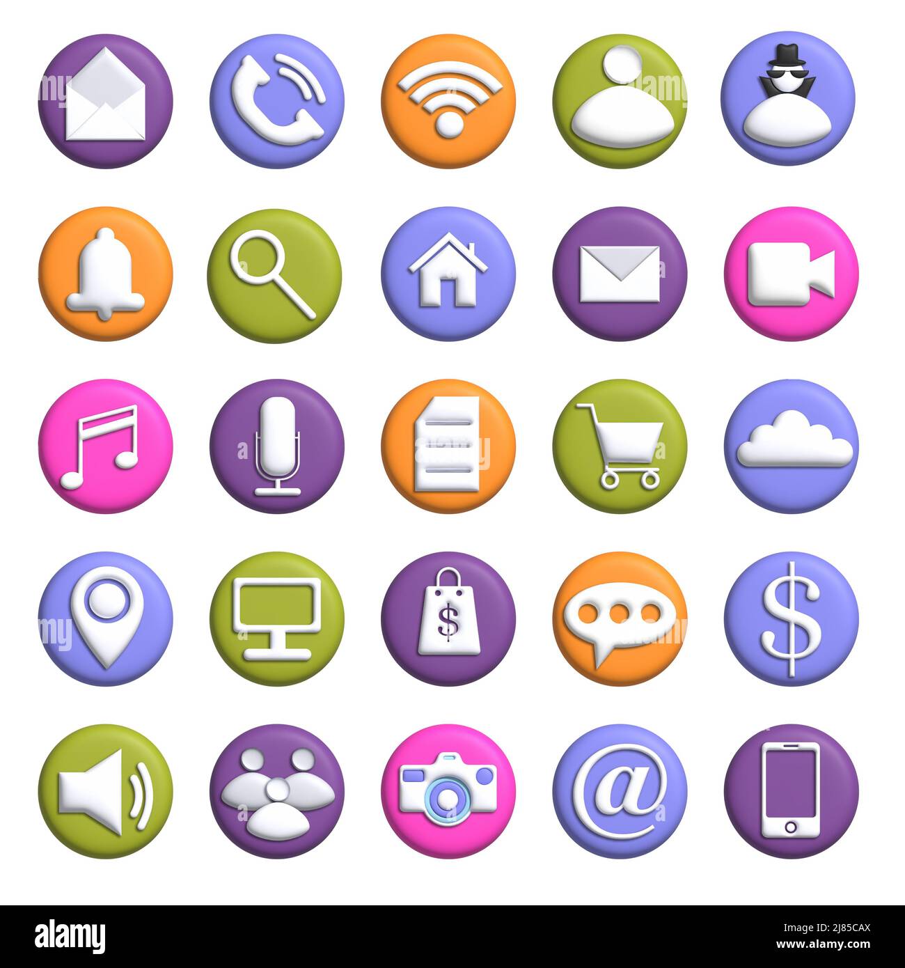 Round icons set rocket Cut Out Stock Images & Pictures - Alamy