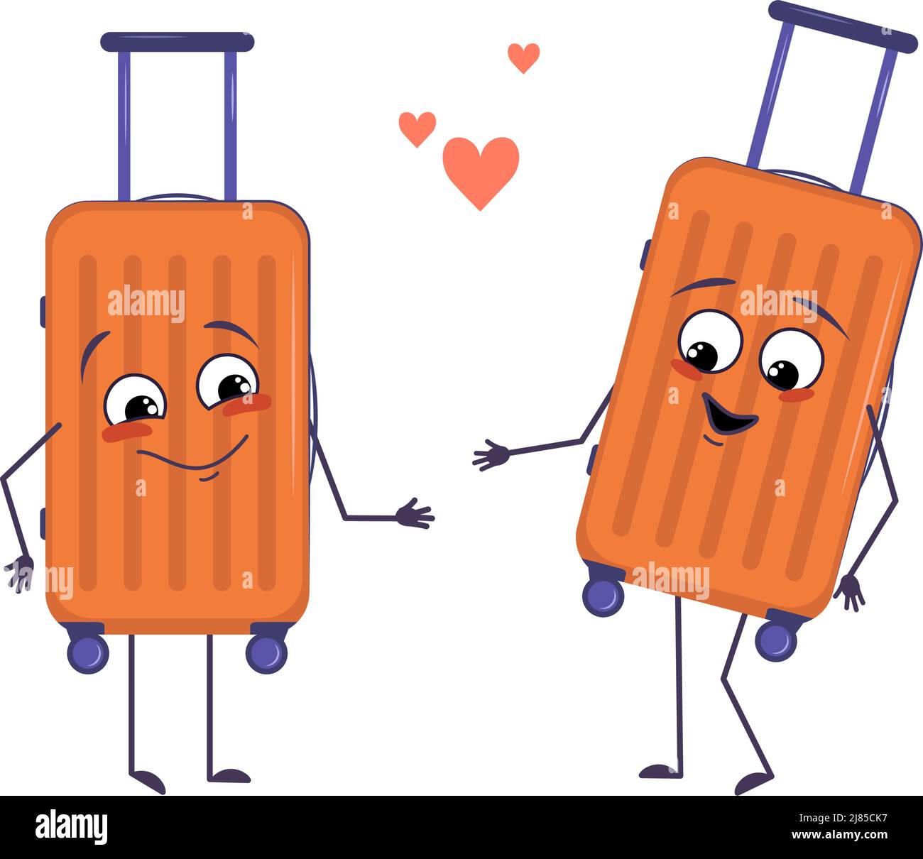 Luggage and happy woman Stock Vector Images - Alamy