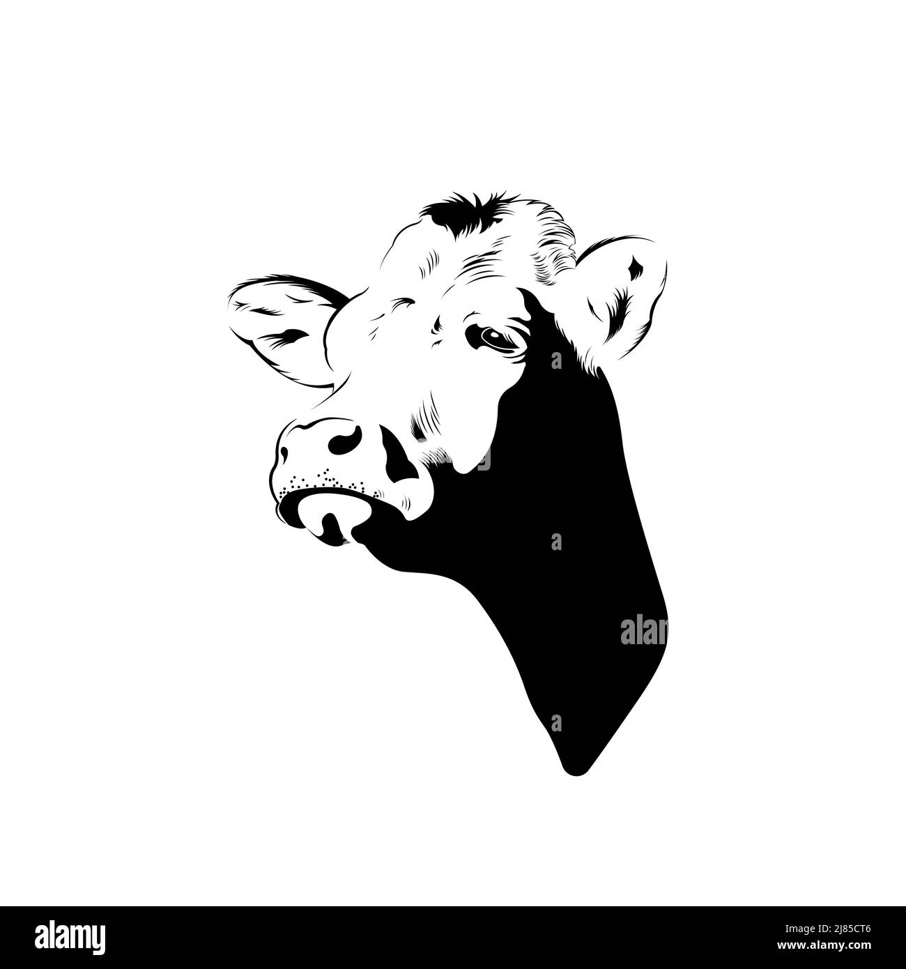 Show Cow Head Silhouette