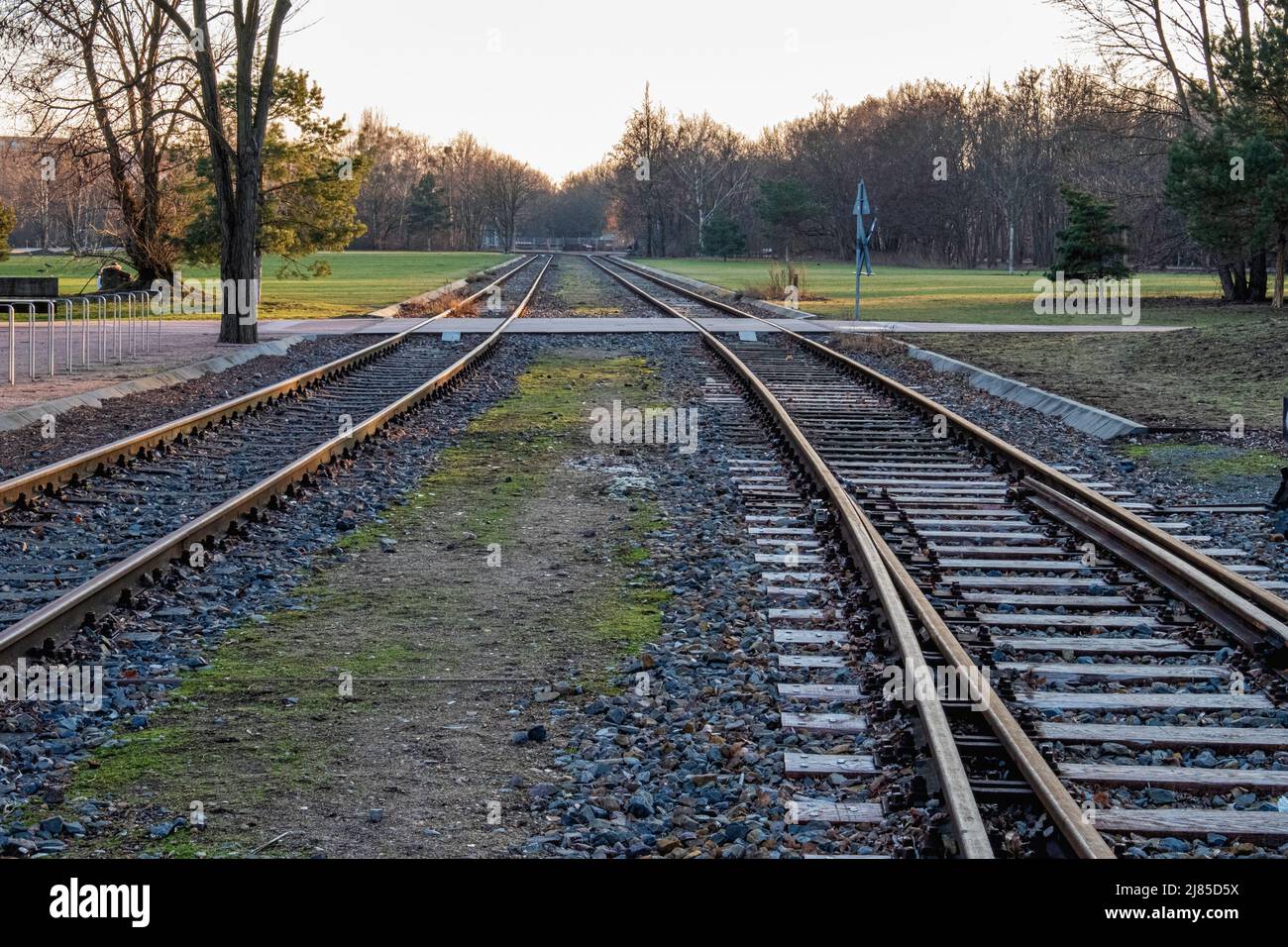 Old rail tracks in Former Anhalter Freight yard in the grounds of the ...