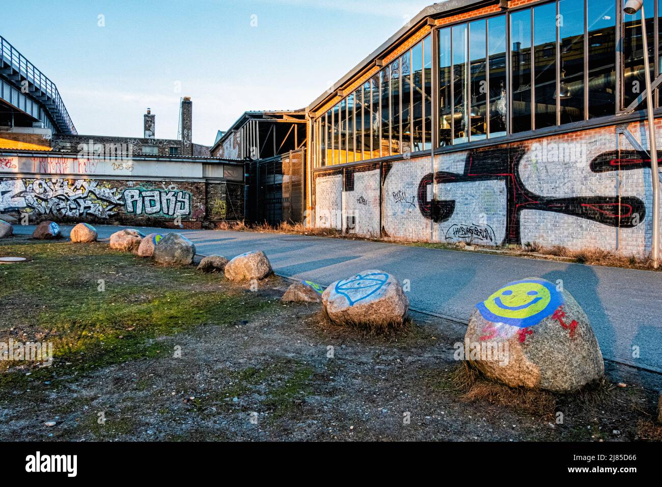 STATION-Berlin Event & Conference centre buildings, path & painted ...