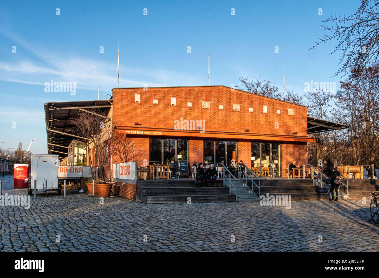 Tor Eins Sommergarten cafe in Former freight yard buildings in grounds ...