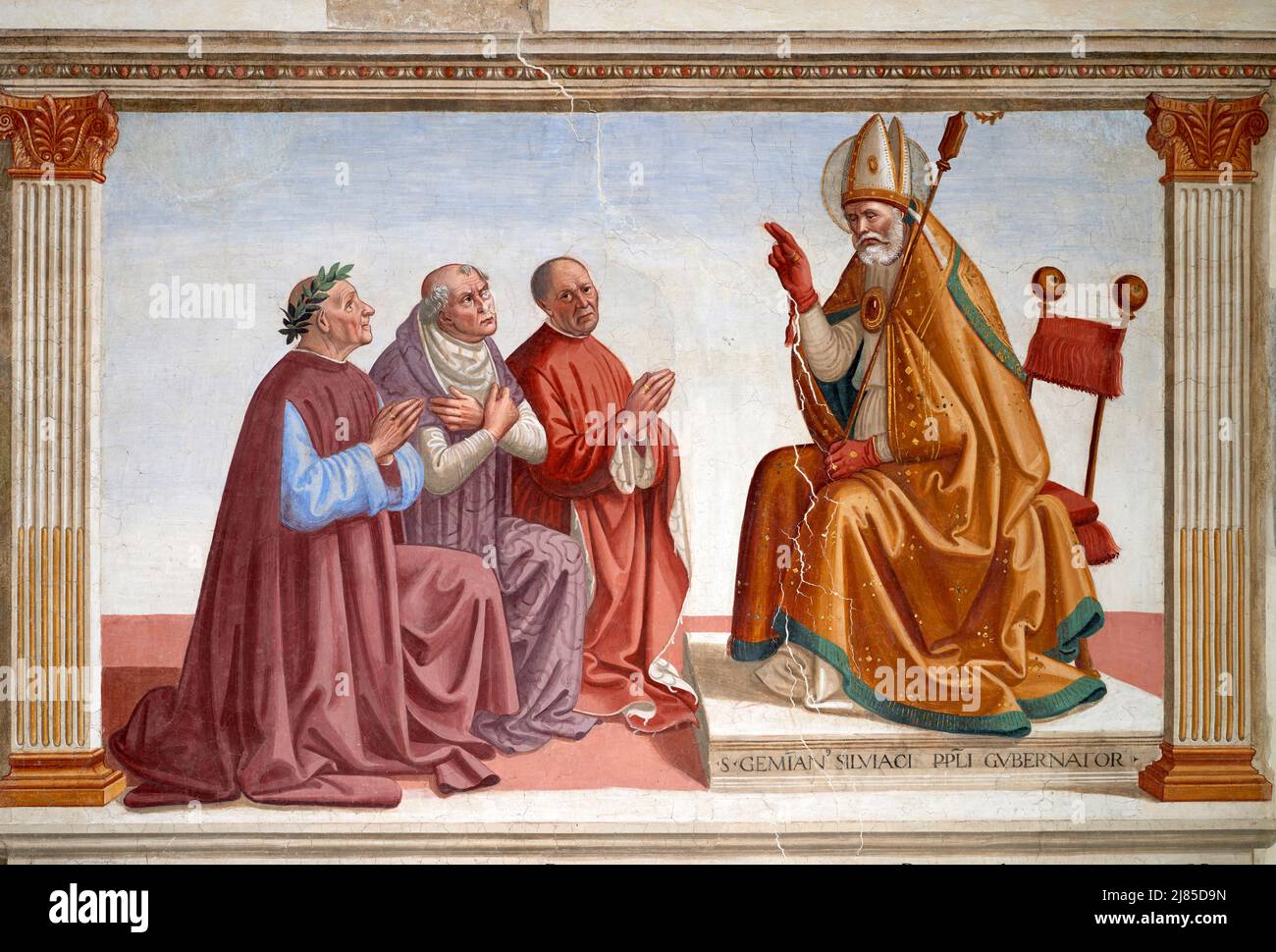 San Gimignano benedice tre illustri sangimignanesi - affresco ...