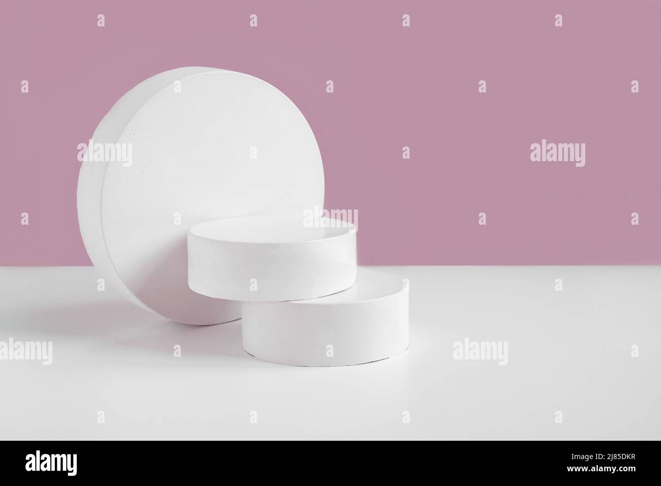 Podium for cosmetic product presentation. Abstract minimal geometrical ...