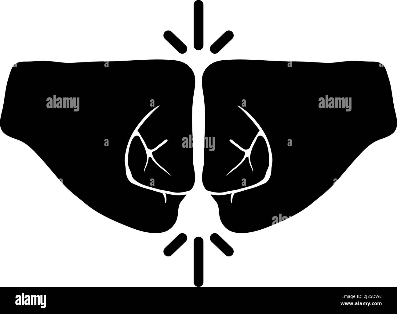 Fist Bump Icon. Black Stencil Design. Vector Illustration Stock Vector ...