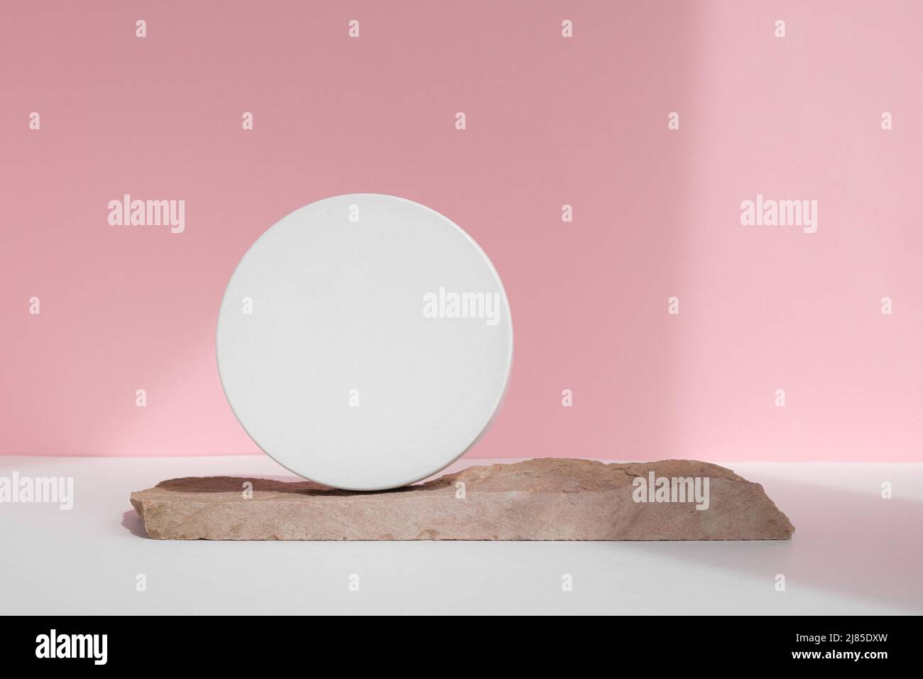 Podium for cosmetic product presentation. Abstract geometrical, natural ...