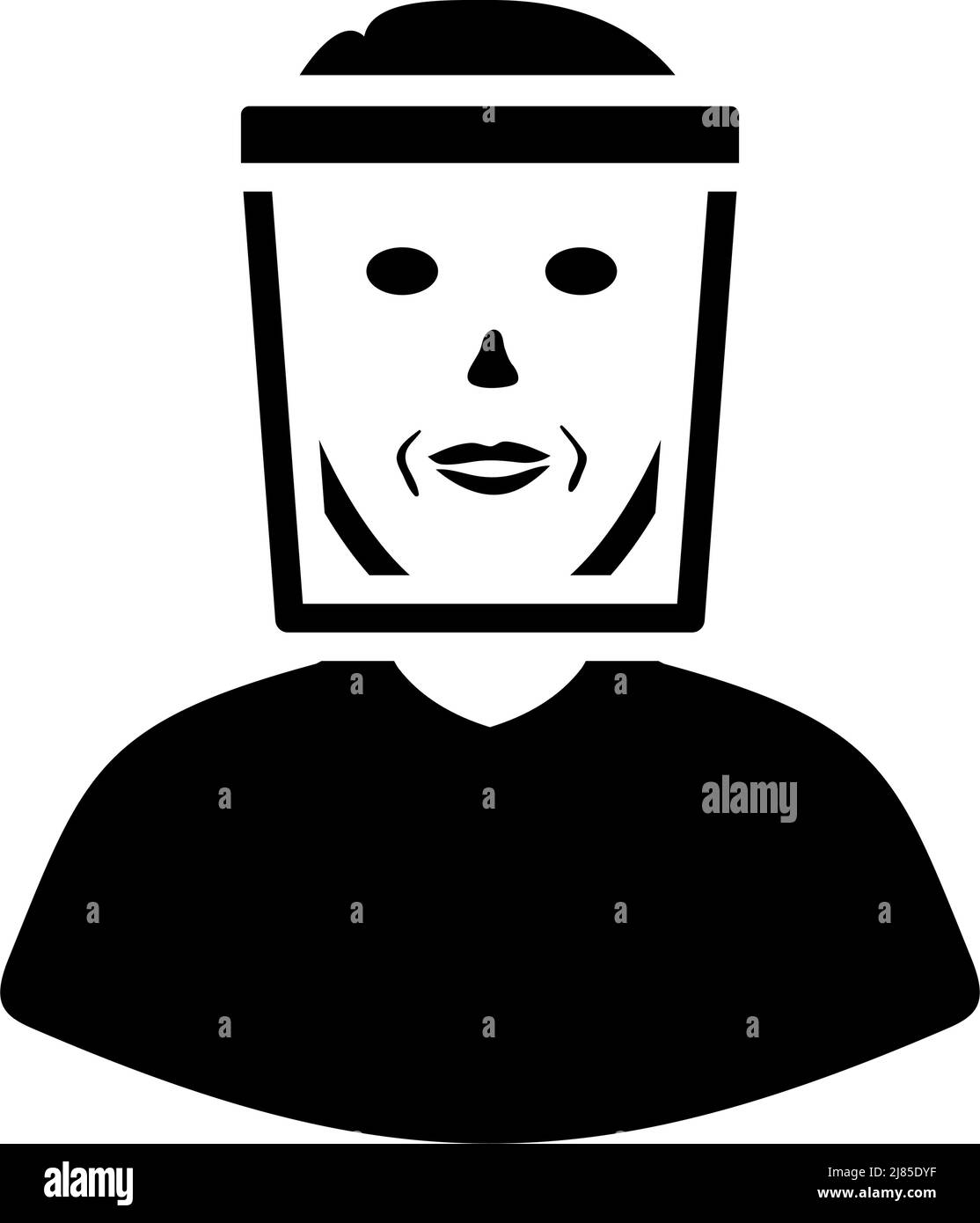 Face Shield Icon. Black Stencil Design. Vector Illustration Stock ...