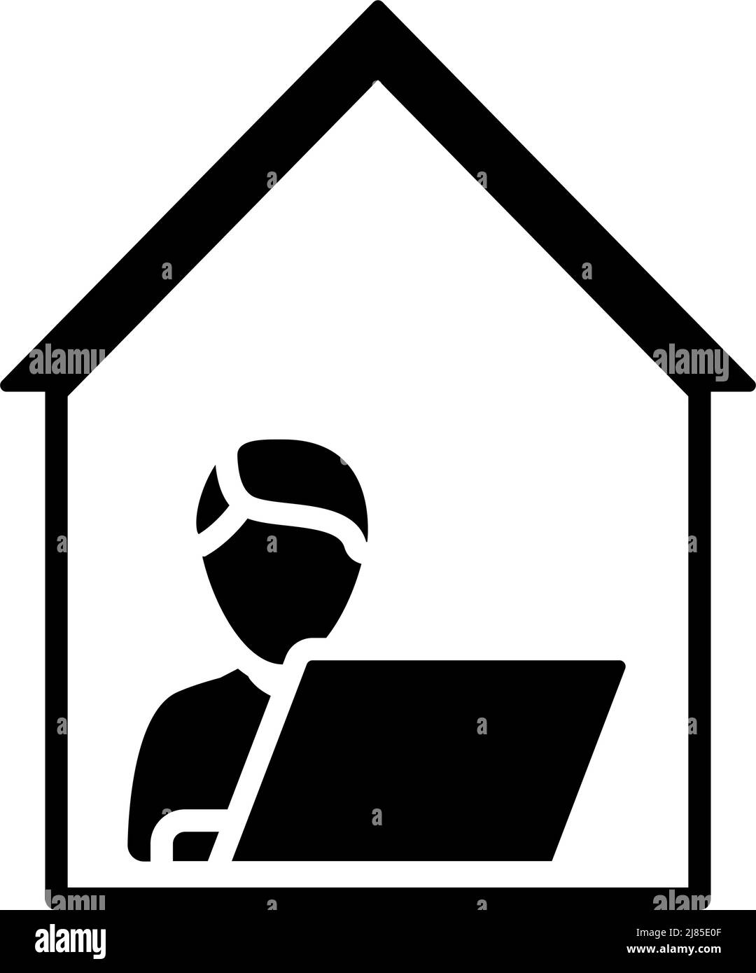 Home Office Icon. Black Stencil Design. Vector Illustration Stock ...